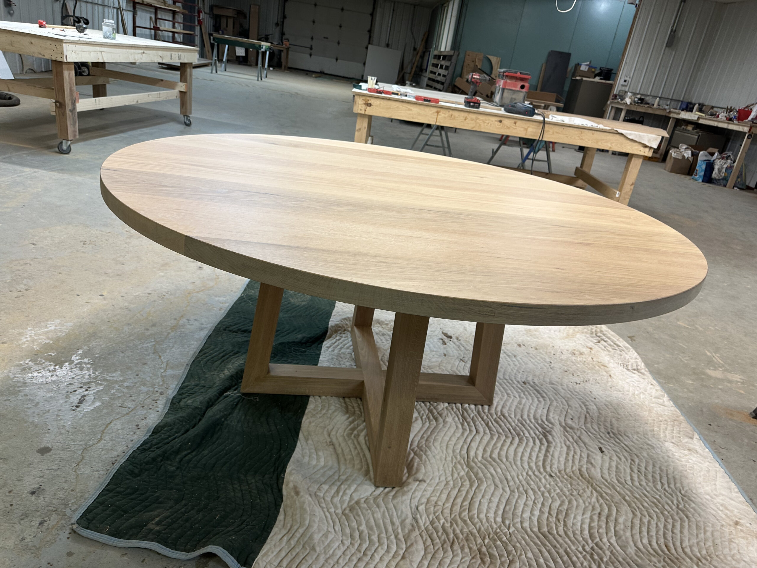 Round Dining Table White Oak | Southpaw Furniture Co